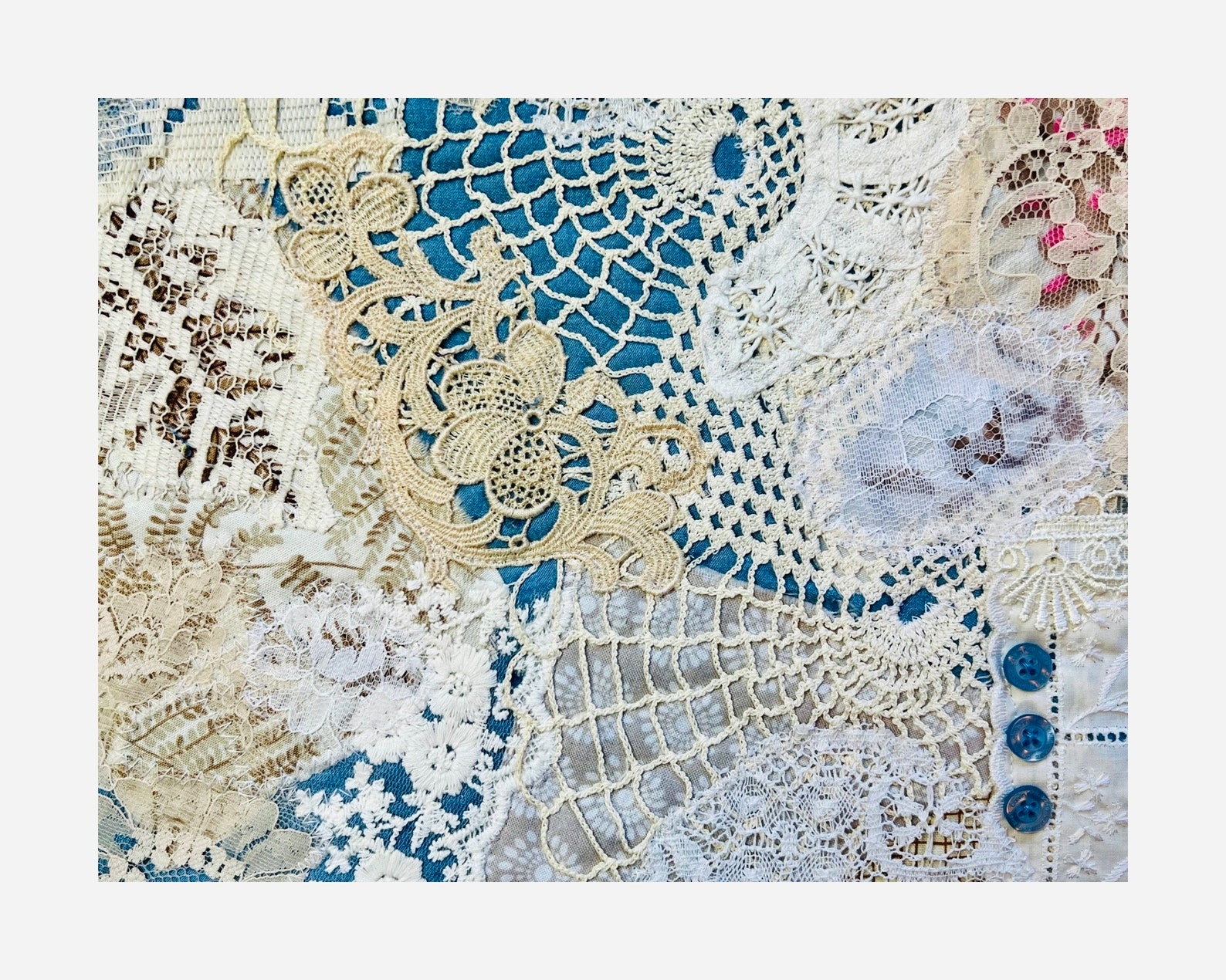 Creatively Collaged Layers of Lace Journal Cover. High Quality Sketch ...