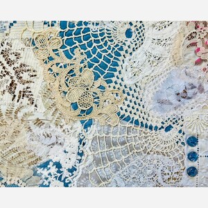 Creatively Collaged Layers of Lace Journal Cover. High Quality Sketch ...