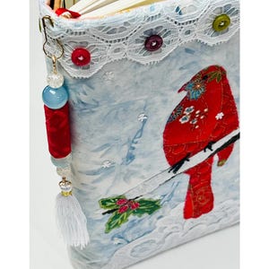Red Birds Fabric Journal Cover With a Lined Notebook and a Key Clip. - Etsy