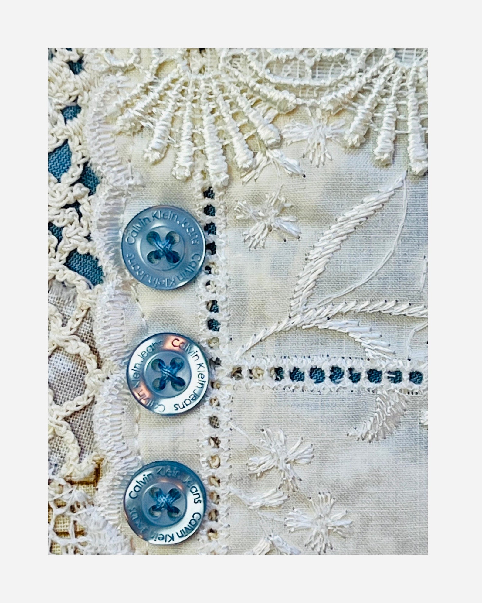 Creatively Collaged Layers of Lace Journal Cover. High Quality Sketch ...