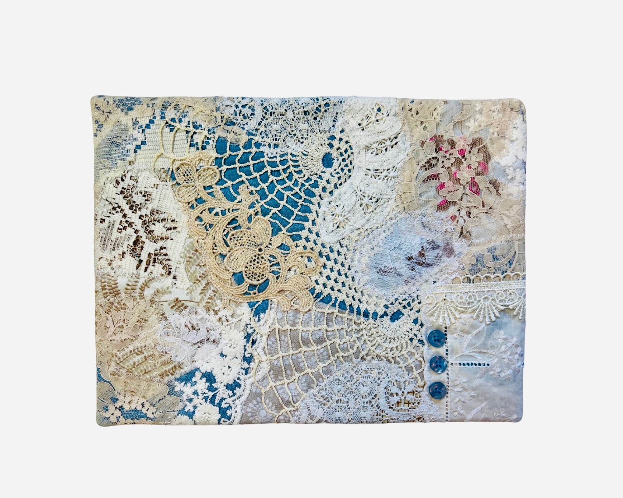 Creatively Collaged Layers of Lace Journal Cover. High Quality Sketch ...