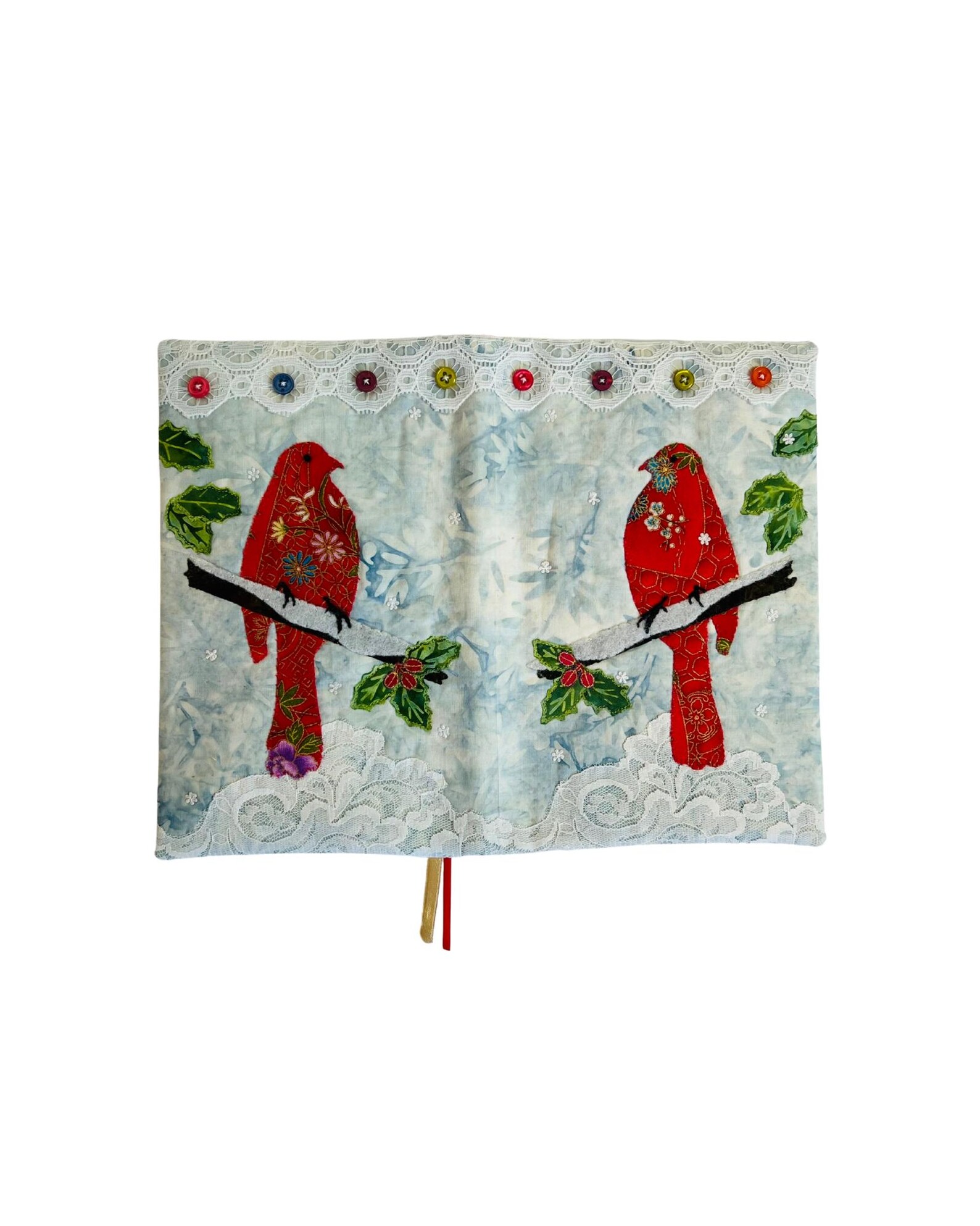 Red Birds Fabric Journal Cover With a Lined Notebook and a Key Clip. - Etsy