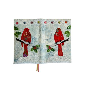 Red Birds Fabric Journal Cover With a Lined Notebook and a Key Clip. - Etsy