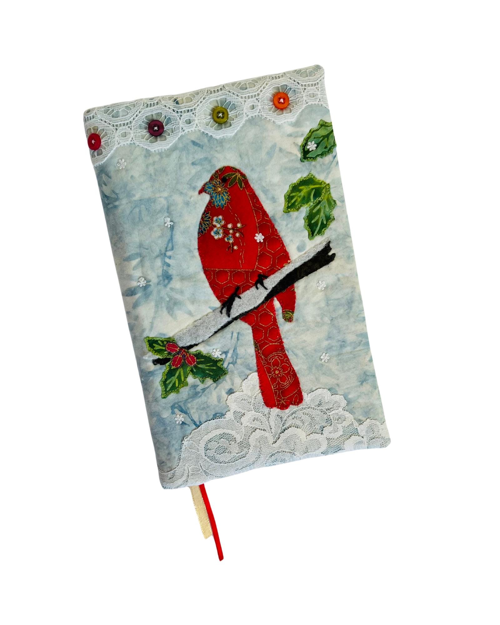 Red Birds Fabric Journal Cover With a Lined Notebook and a Key Clip. - Etsy