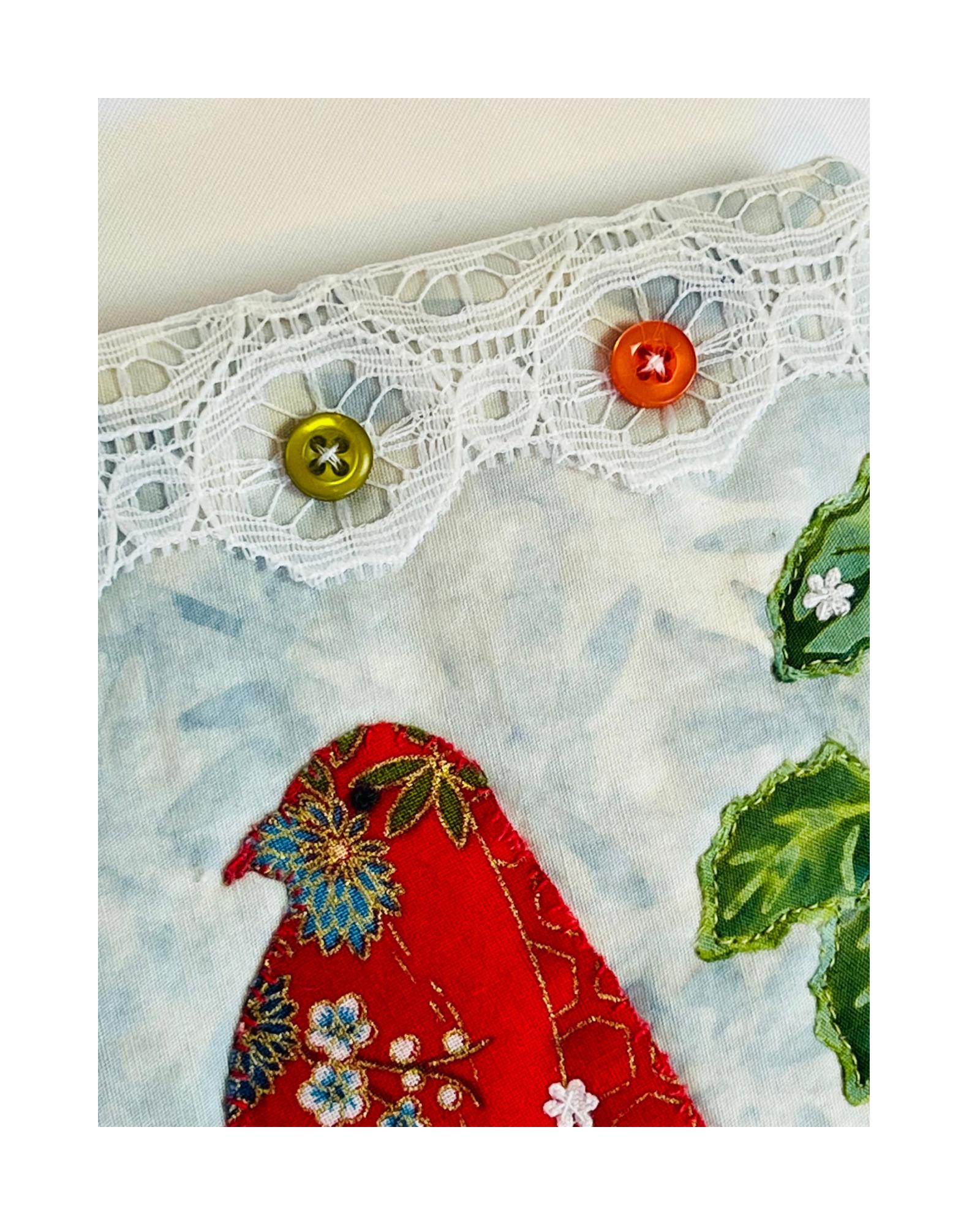 Red Birds Fabric Journal Cover With a Lined Notebook and a Key Clip. - Etsy