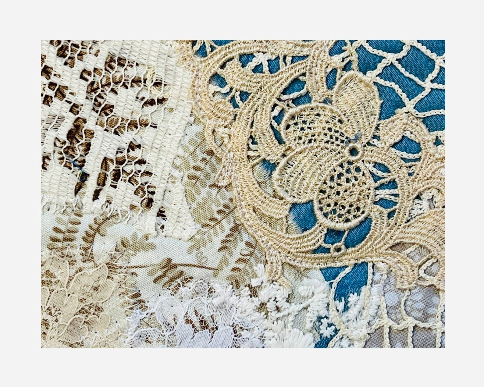 Creatively Collaged Layers of Lace Journal Cover. High Quality Sketch ...