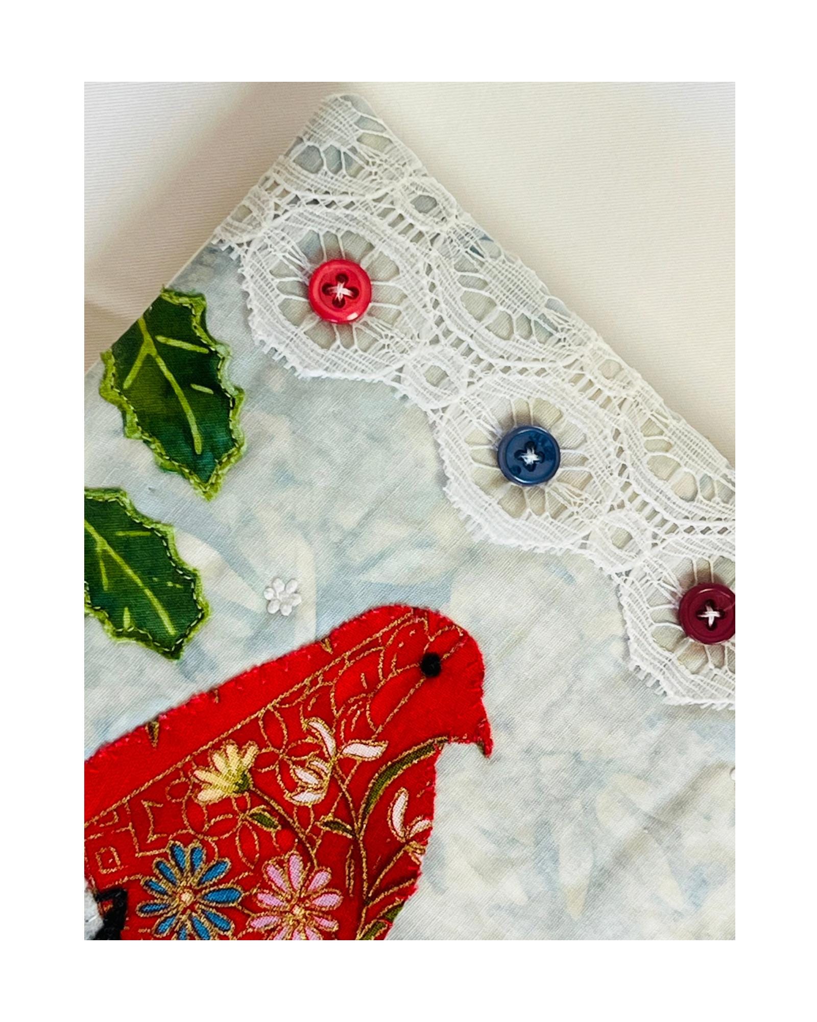 Red Birds Fabric Journal Cover With a Lined Notebook and a Key Clip. - Etsy