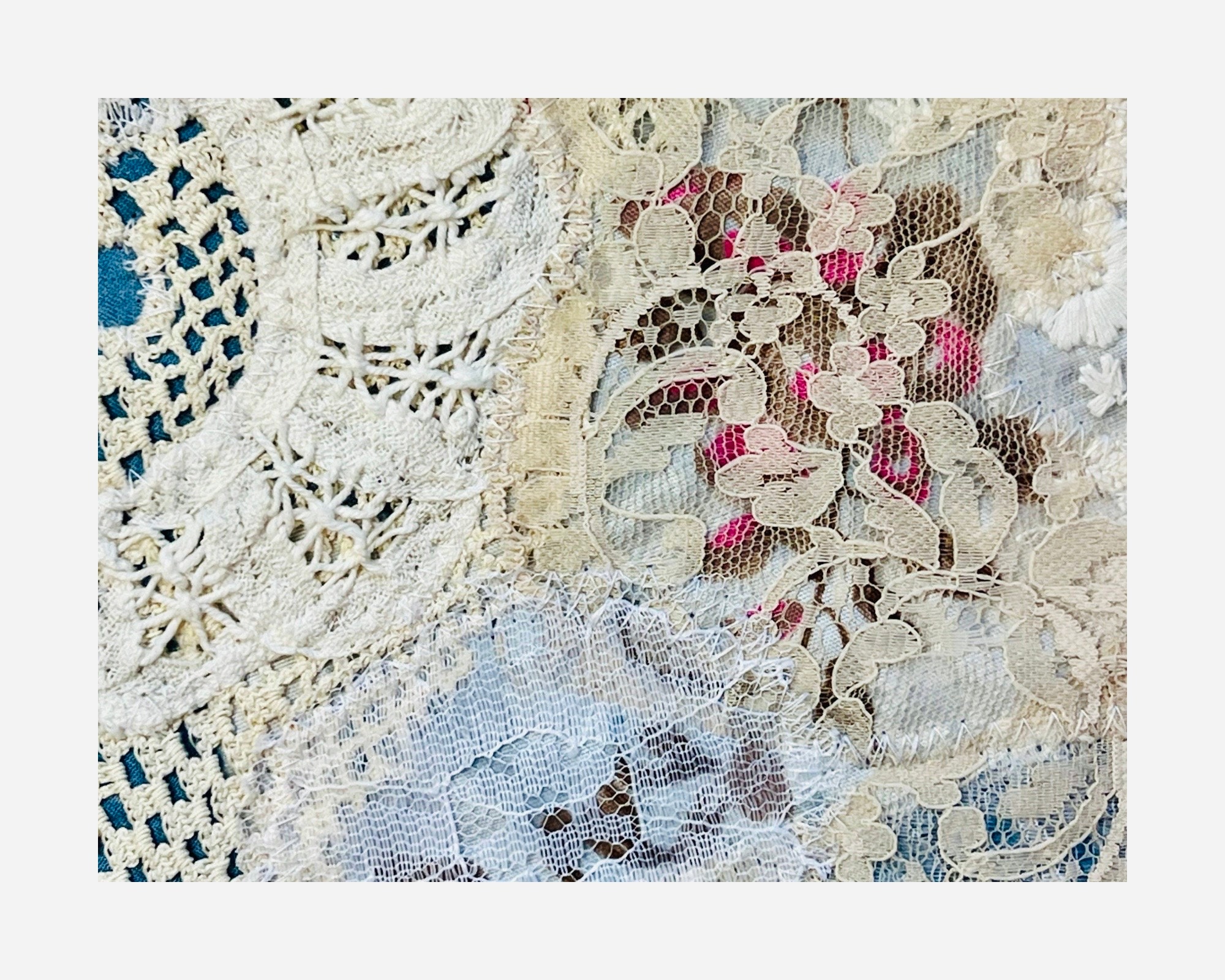 Creatively Collaged Layers of Lace Journal Cover. High Quality Sketch ...