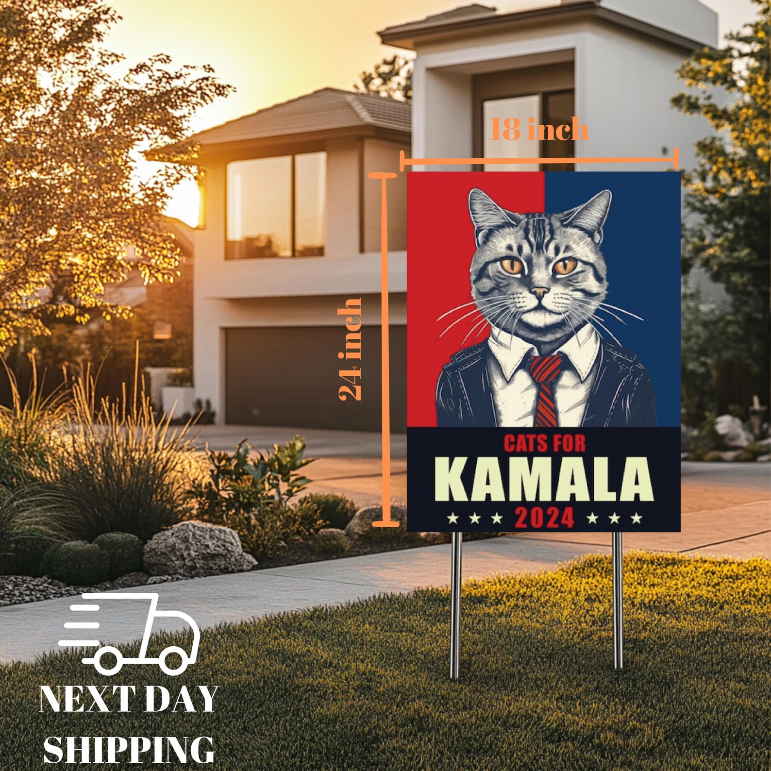Yard Sign,kamala Harris 2024,harris Walz,garden Yard Sign,cats for ...