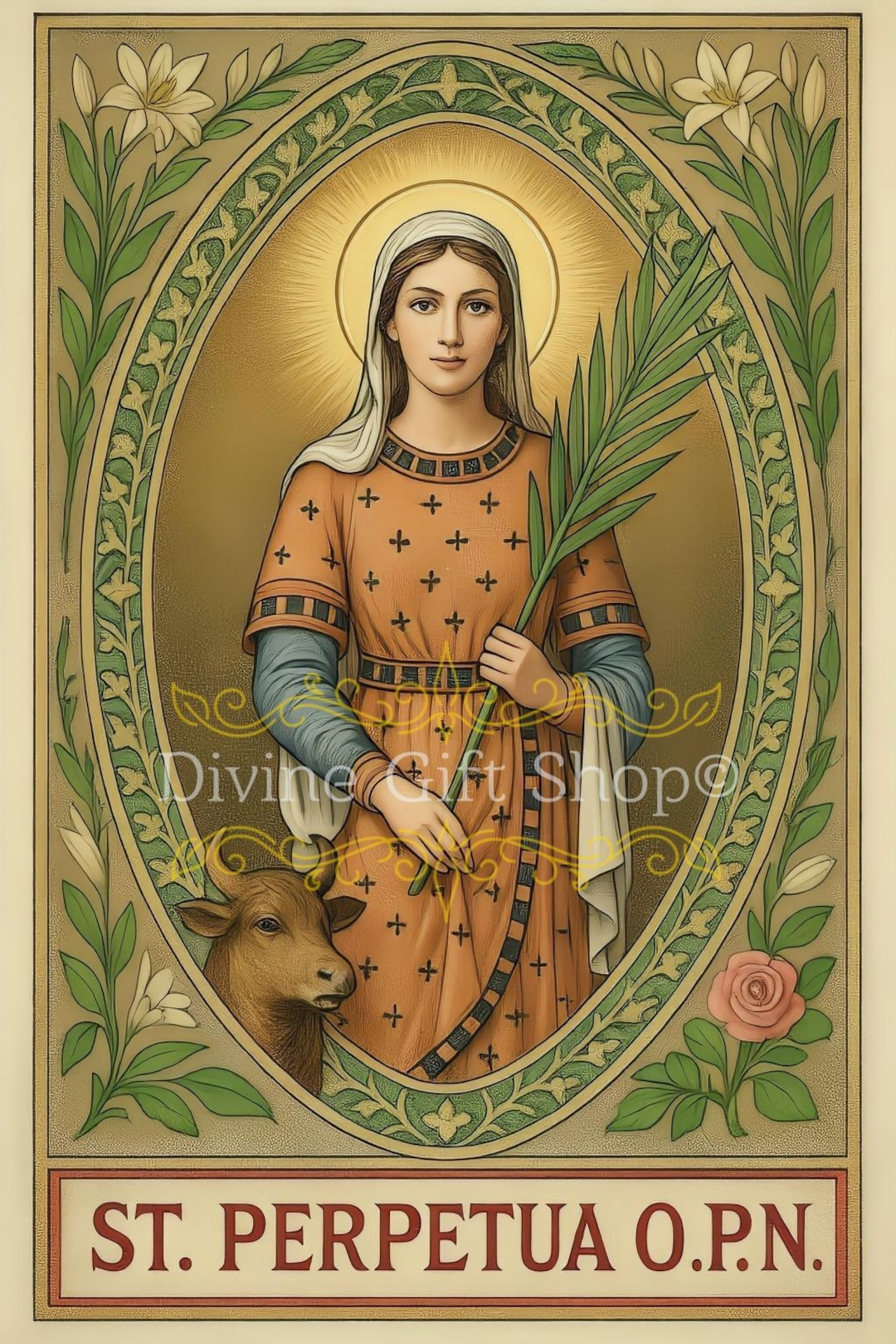 Saint Perpetua Icon Print | Patron Saint of Mothers, Martyrs & Courage ...