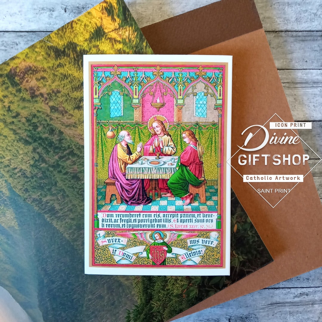 Jesus & Disciples at Emmaus Icon Print - Story From the Bible, Book of ...