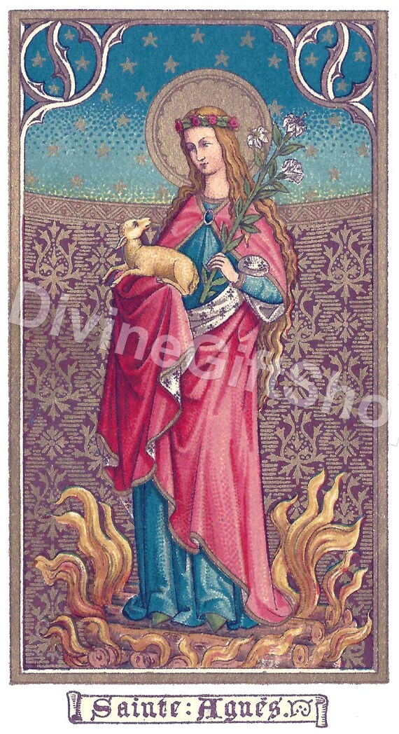 St. Agnes Icon Print Patron Saint of Girls Chastity | Etsy