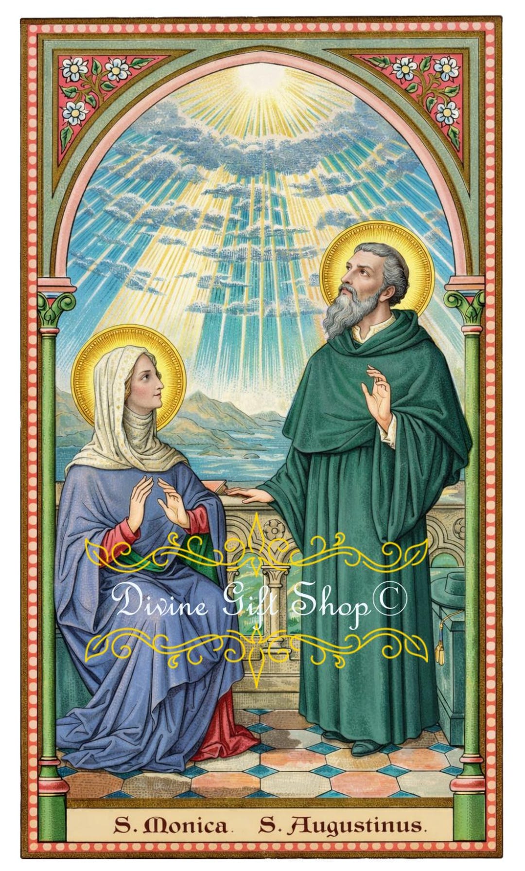 St Monica & St Augustine Icon Print: Restored Catholic Artwork - Etsy