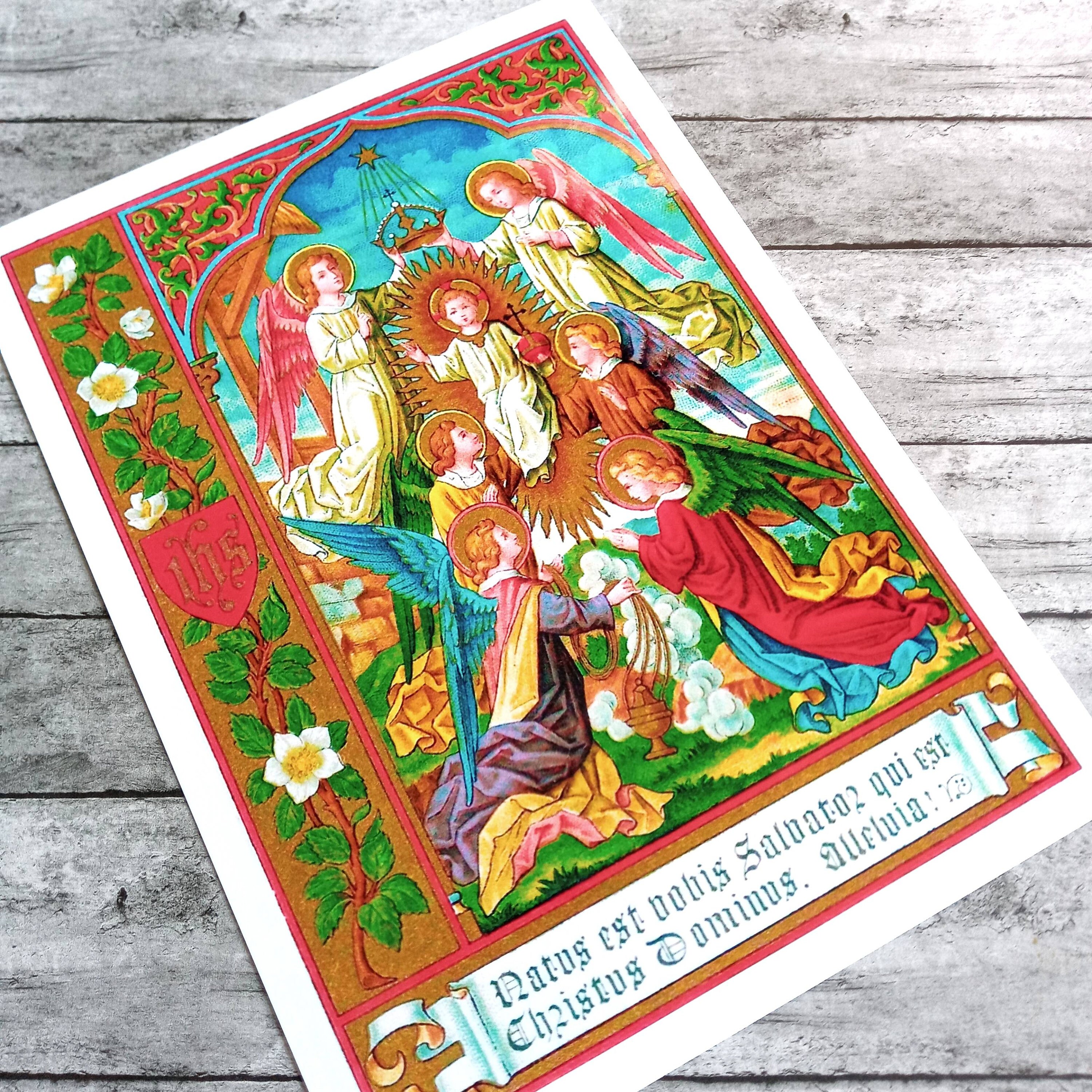 Gorgeous the Christ Child Jesus With Angels in Adoration Icon | Etsy