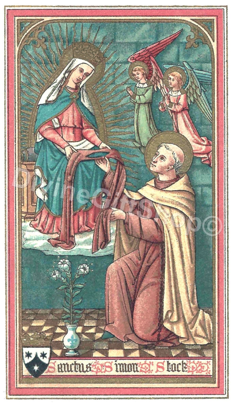 St. Simon Stock Receiving the Scapular Devotion of Anyone - Etsy