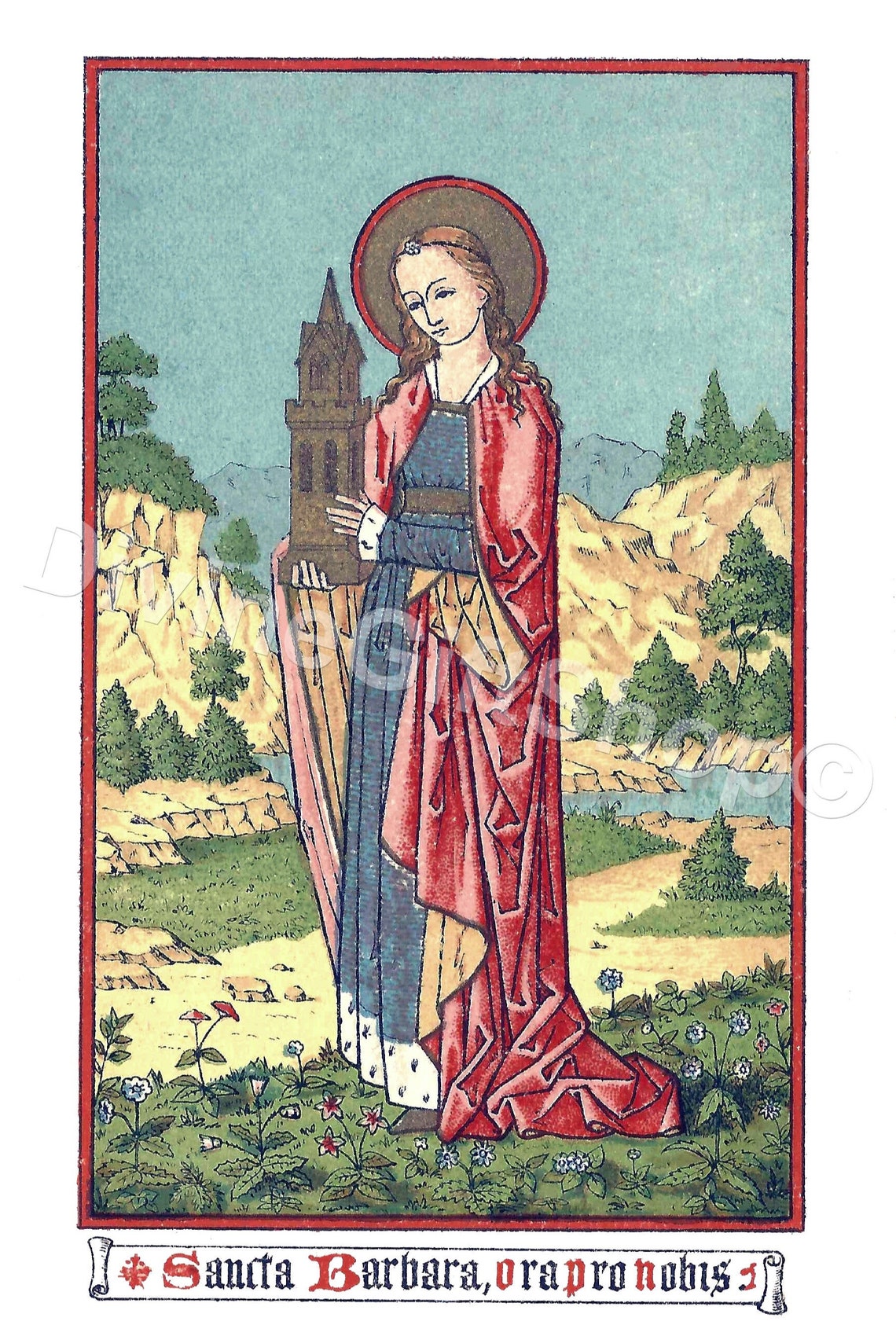 St. Barbara Icon Print Patron Saint of artillerymen | Etsy