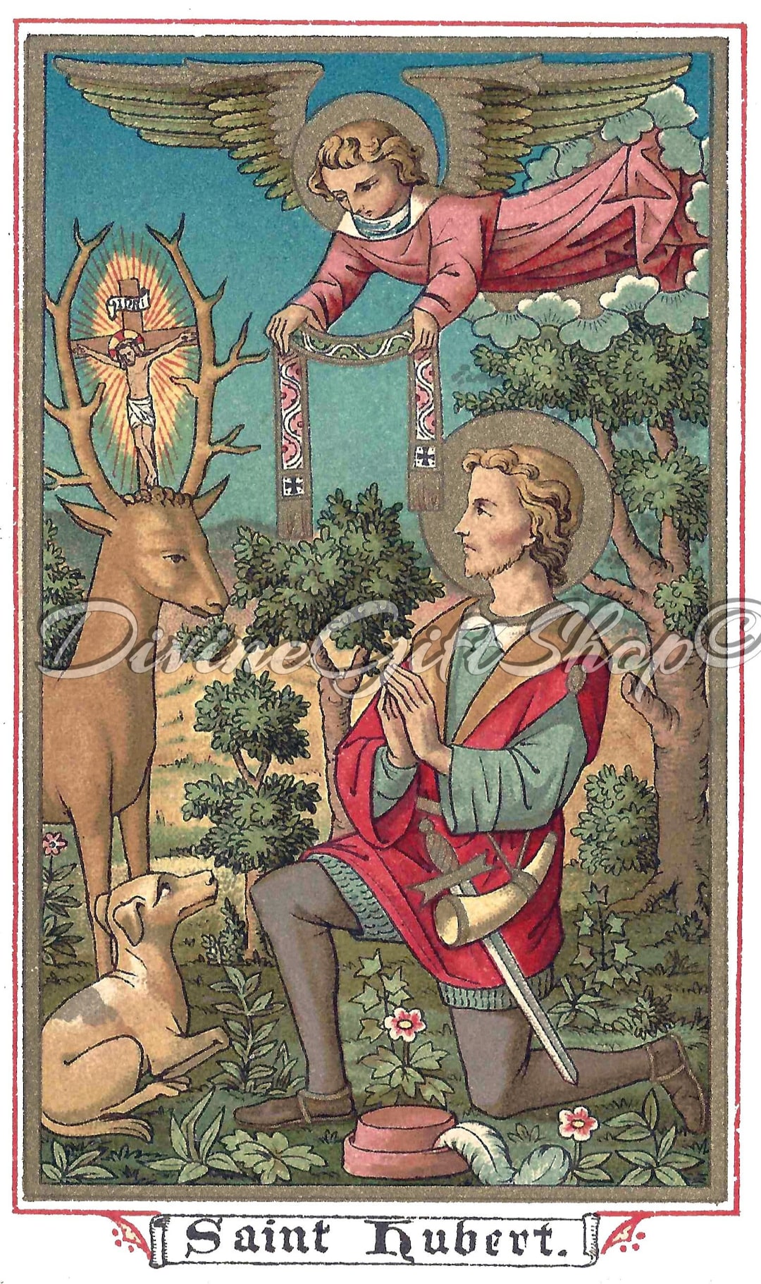 Saint Hubert Icon Print | Patron Saint of Belgium, Hunters ...