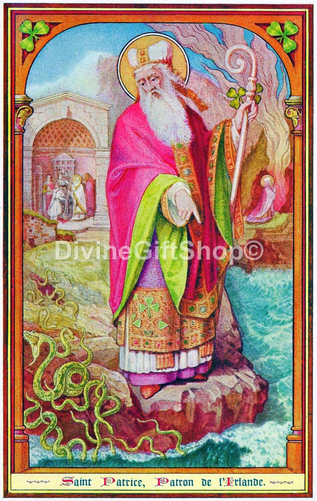 St. Patrick Icon Print. Patron Saint of the Irish and Ireland. - Etsy