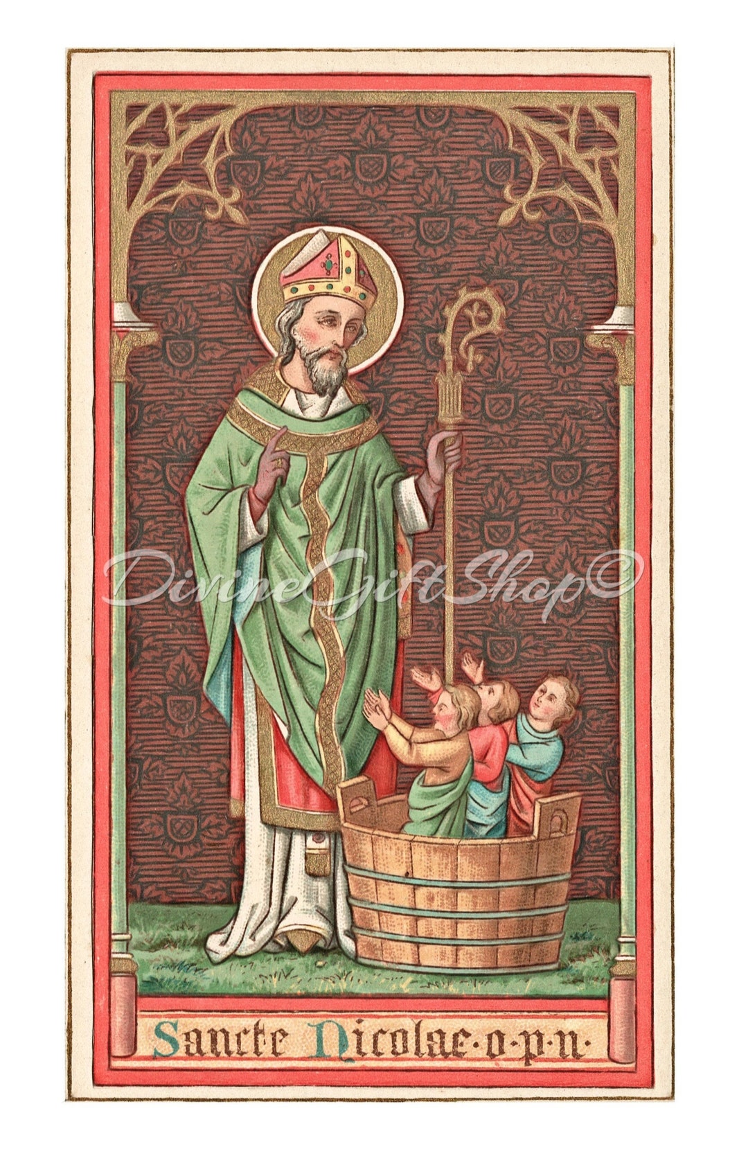Icon Saint Nicholas Catholic Art Print, Patron Saint of Bakers and ...