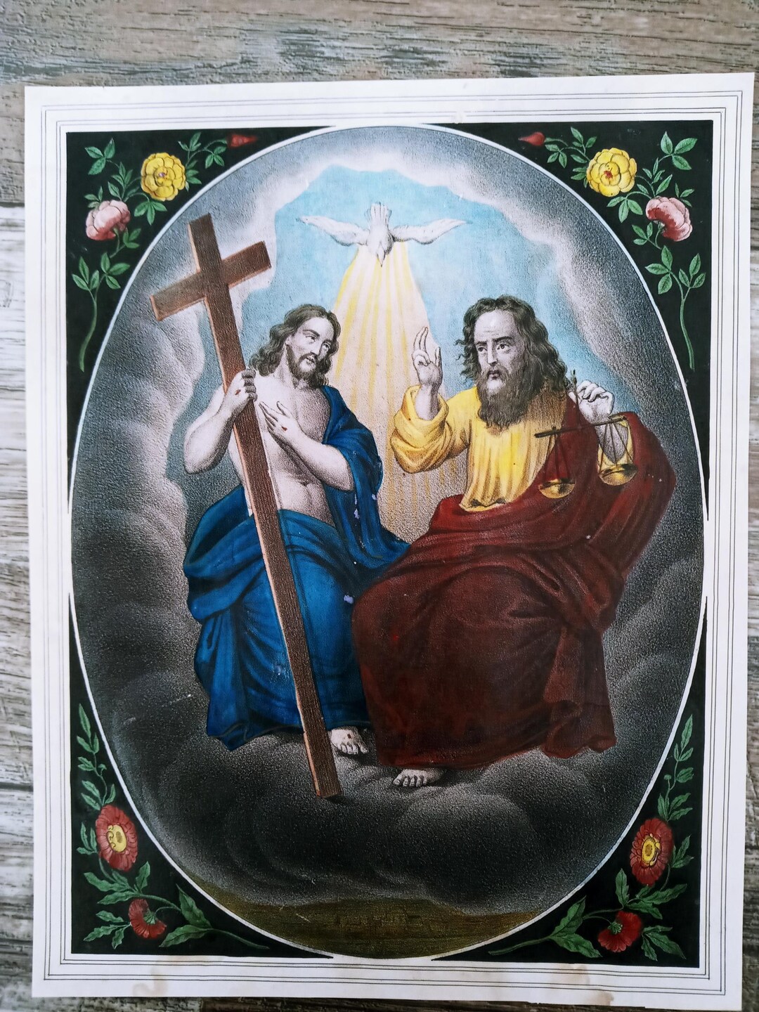 Antique the Blessed Trinity | Very Old Catholic Print of the Holy ...