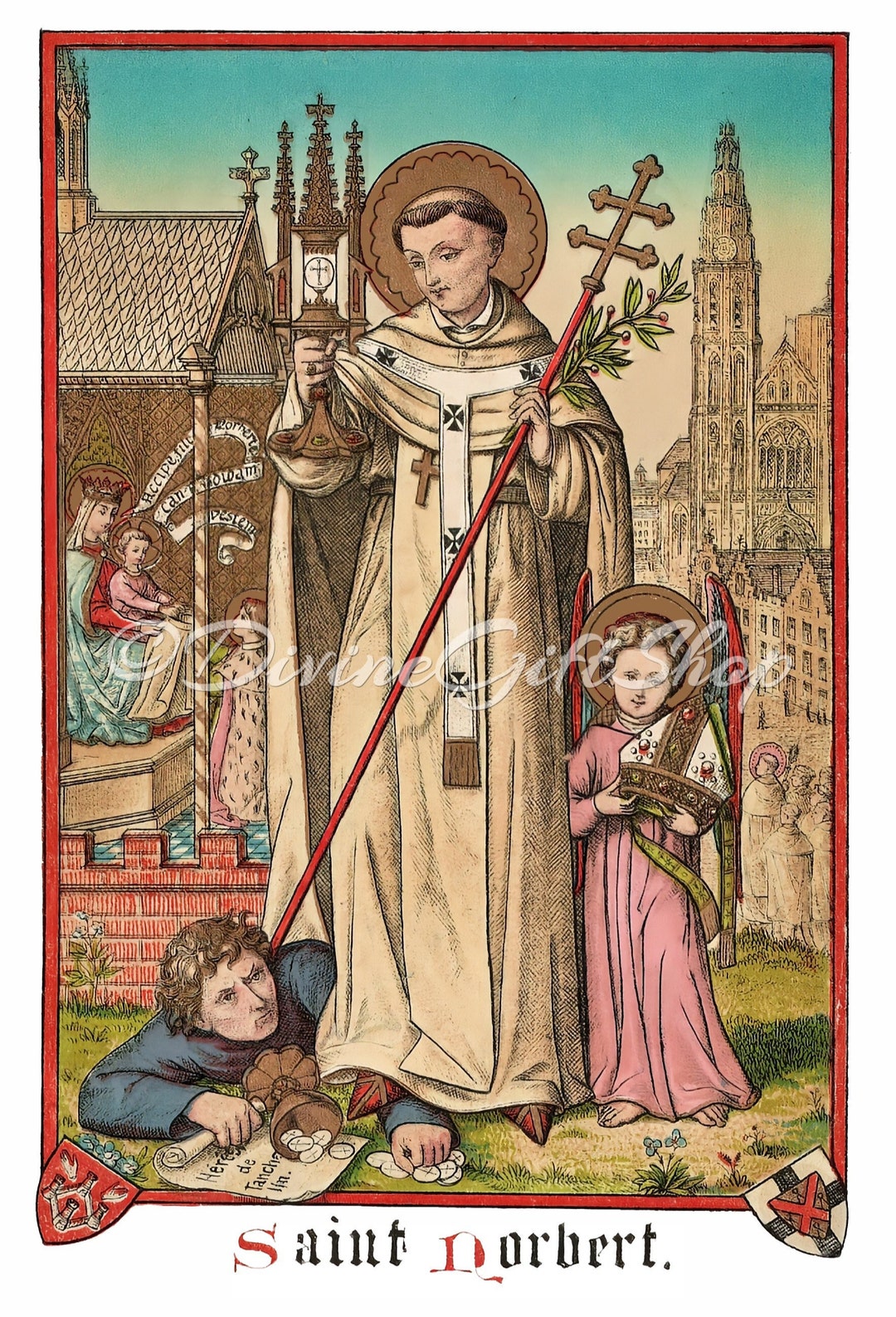 St. Norbert of Xanten Catholic Icon Print - Patron Saint of Priests and ...