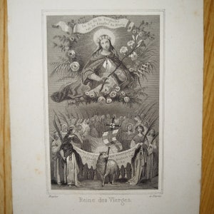 Antique Lot Titles of Our Lady Queen of Saints, Prophets, Confessors ...