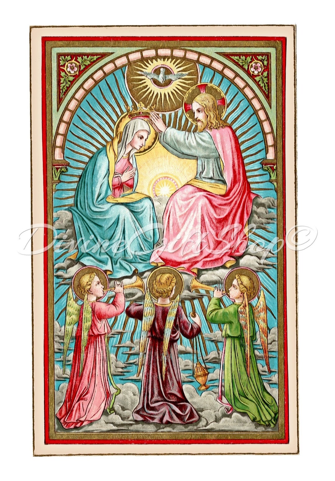 Icon Coronation of the Blessed Virgin Mary - Jesus Crowning His Mother ...