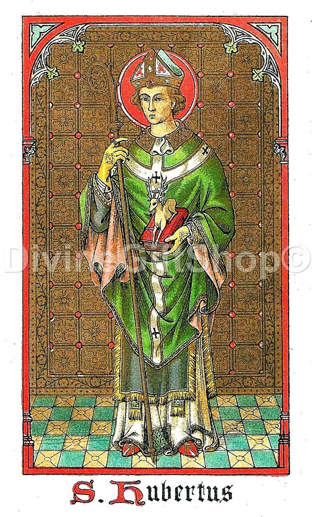 Saint Hubert Icon Print Gorgeous Patron Saint of Belgium - Etsy