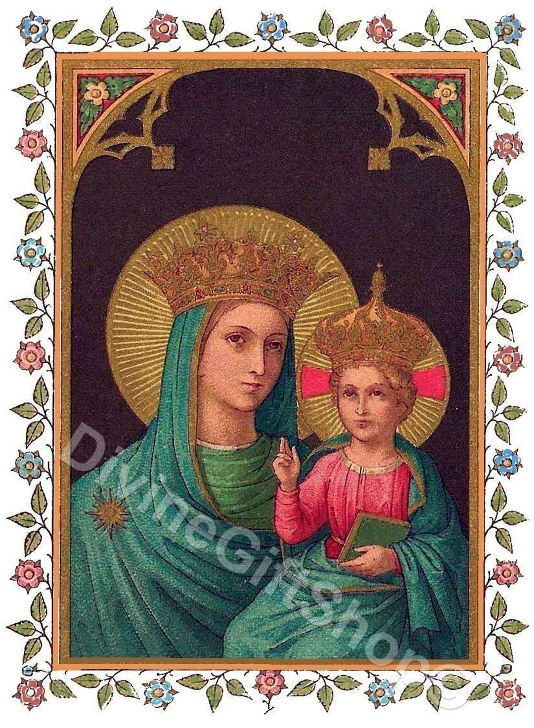 Madonna & Christ Child Icon Print Gorgeous Catholic Art of - Etsy