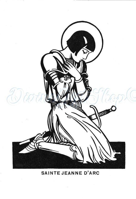 St Joan of Arc Icon Print Beautiful Art Deco of the Saint at | Etsy