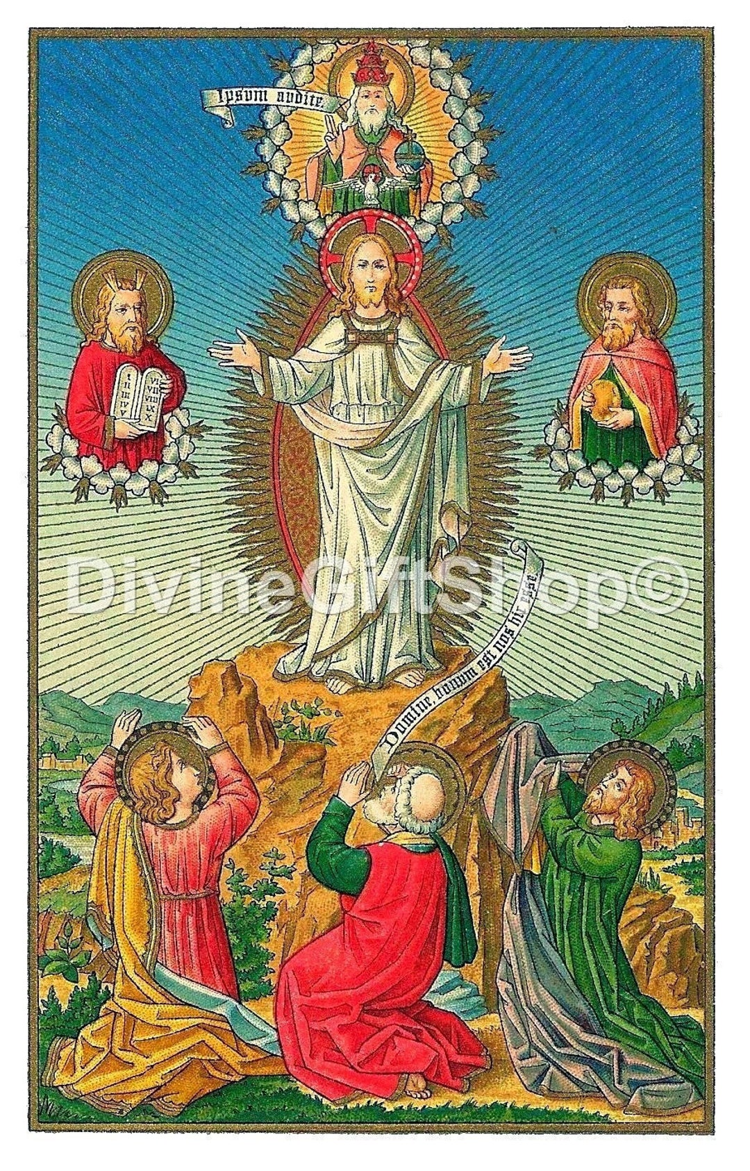 Jesus Christ Transfiguration Icon Print: Catholic Artwork, Mount Tabor ...
