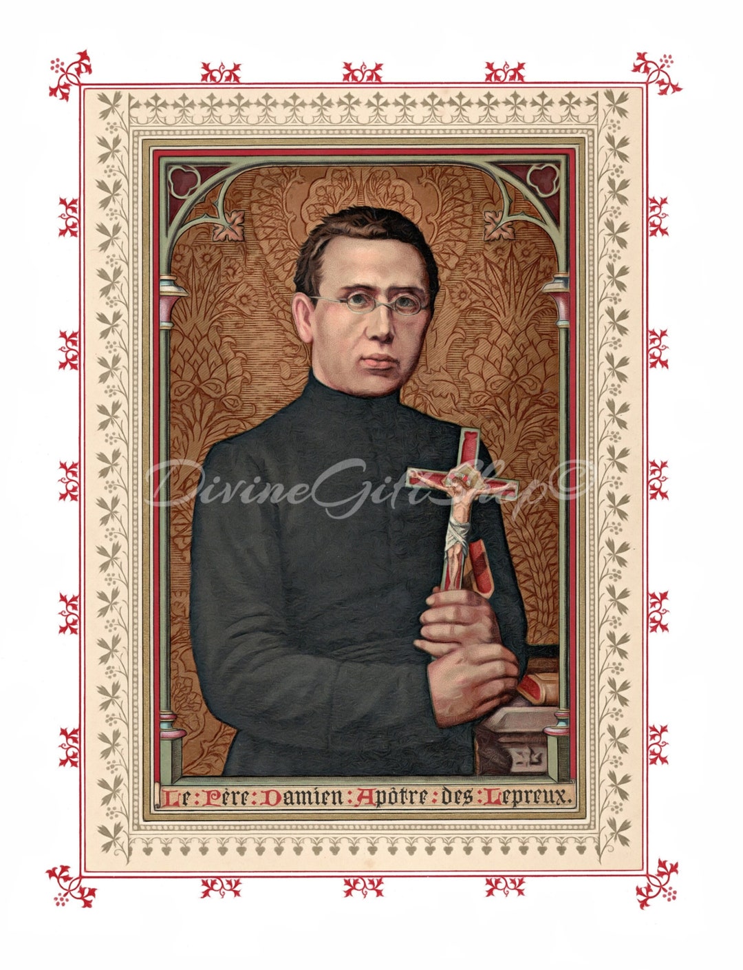 Icon St. Damien of Molokai Apostle of People With Leprosy. Catholic ...