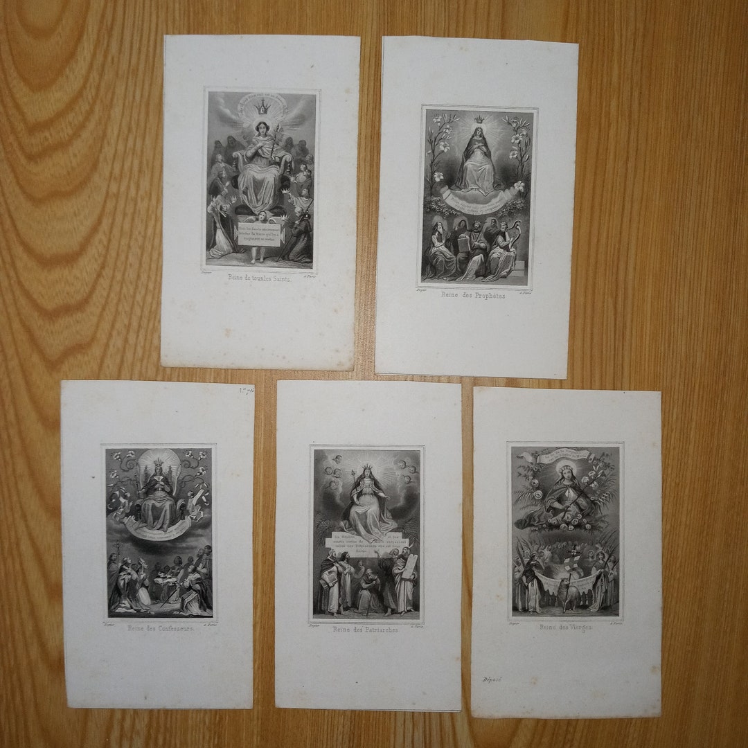 Antique Lot Titles of Our Lady Queen of Saints, Prophets, Confessors ...