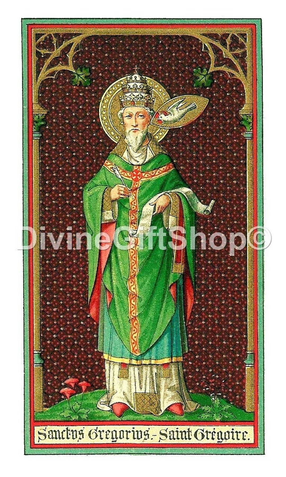 St Pope Gregory the Great Icon Print First Pope From the Benedictine ...