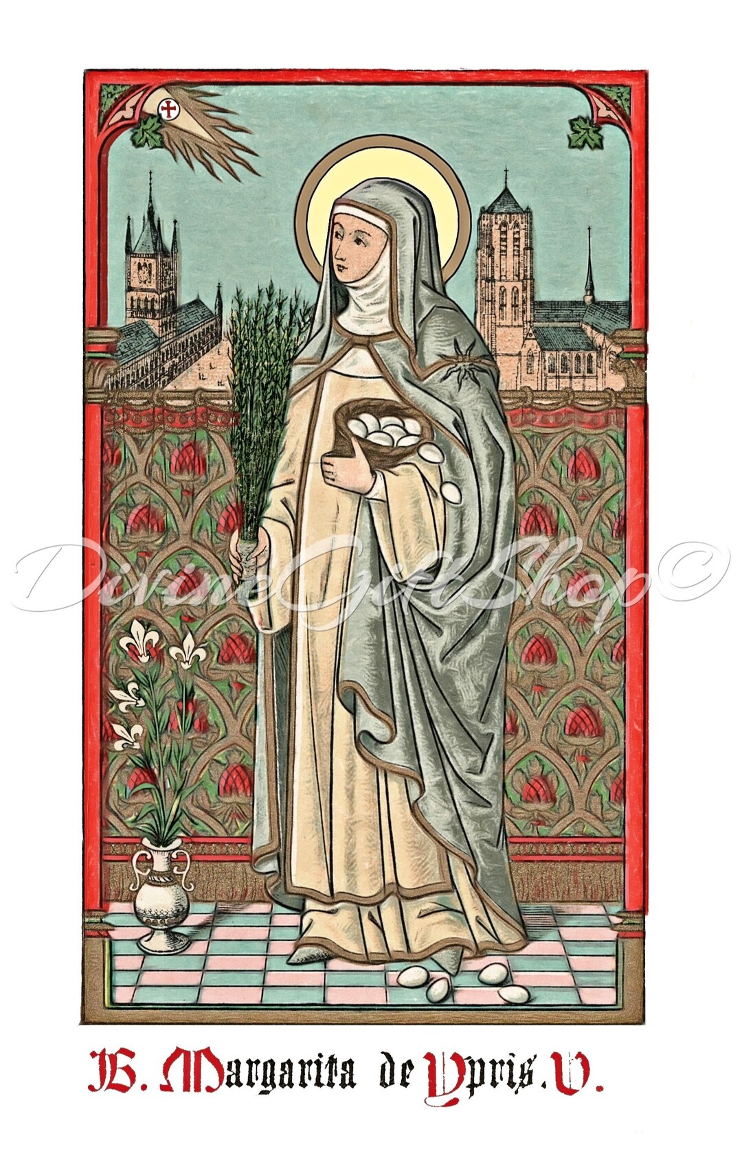 Icon Blessed Margaret of Ypres. Beautiful Icon. Flemish Visionary ...