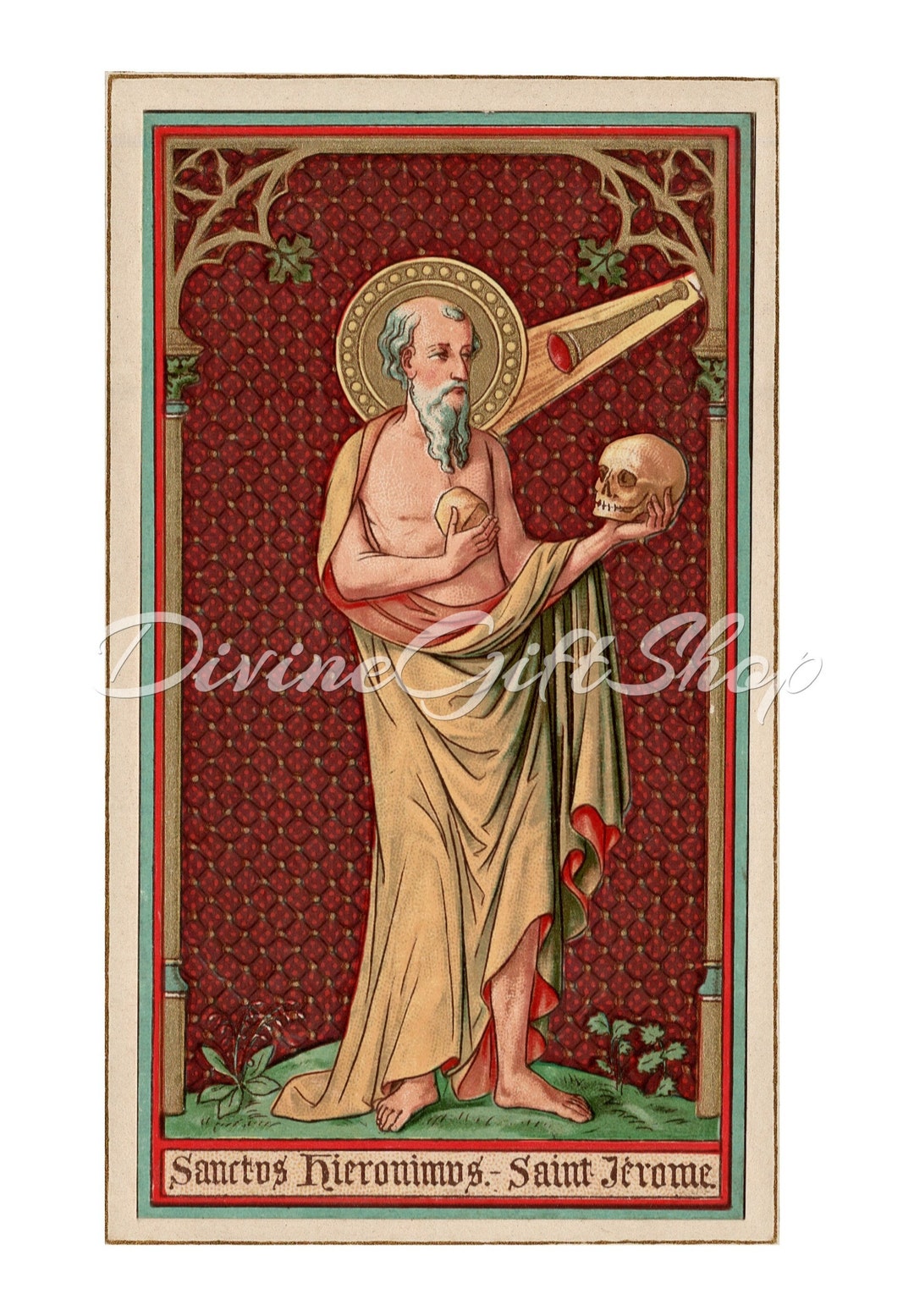 Icon St. Jerome / St. Hieronymus, Patron Saint of Archaeologists ...