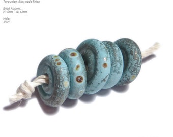 ACCENT Handmade Lampwork Beads 15 Spacers Ancient Aqua Lime | Etsy