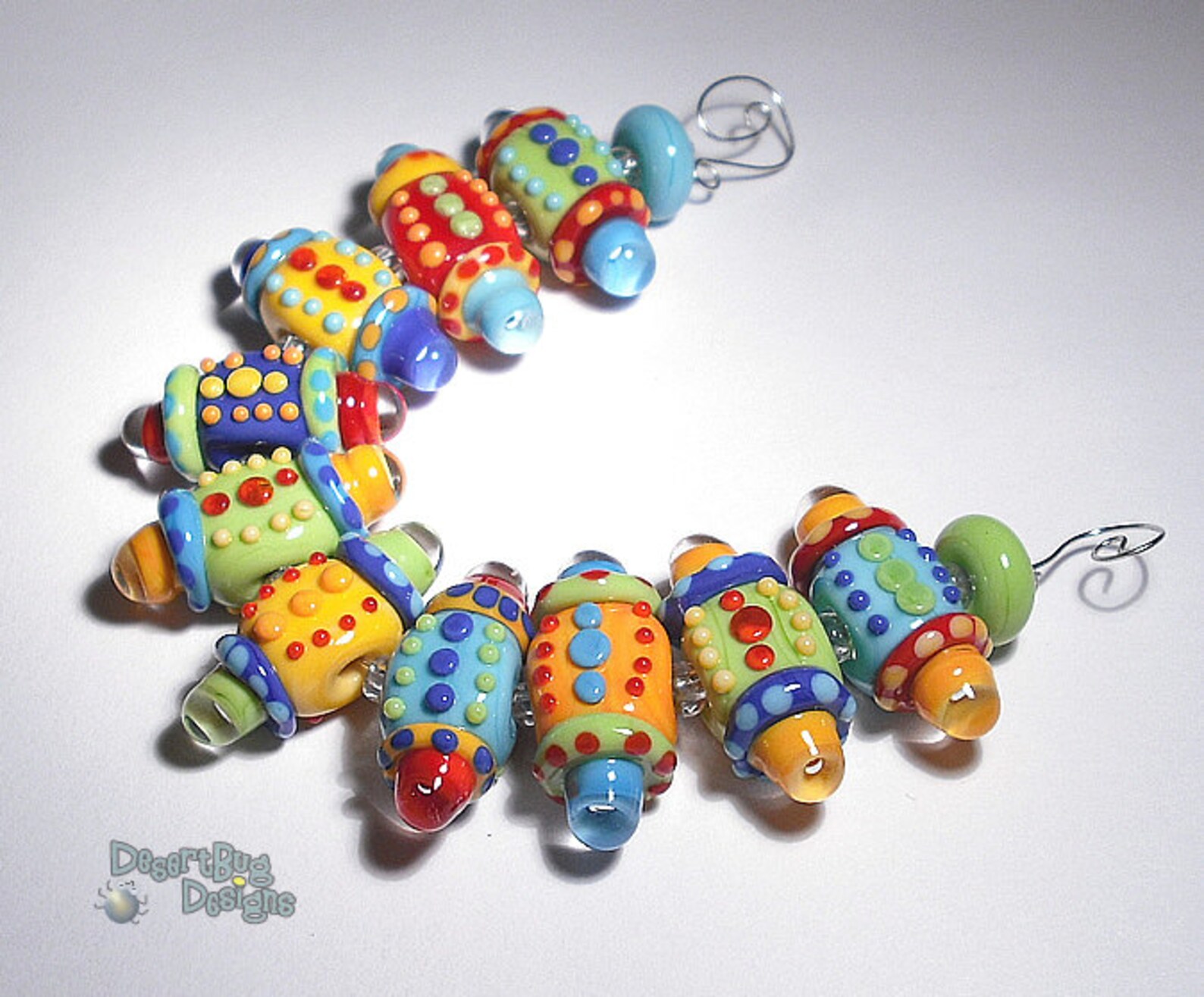 COLOR TOGGLES Lampwork Beads Handmade Red Blue Green Yellow - Etsy