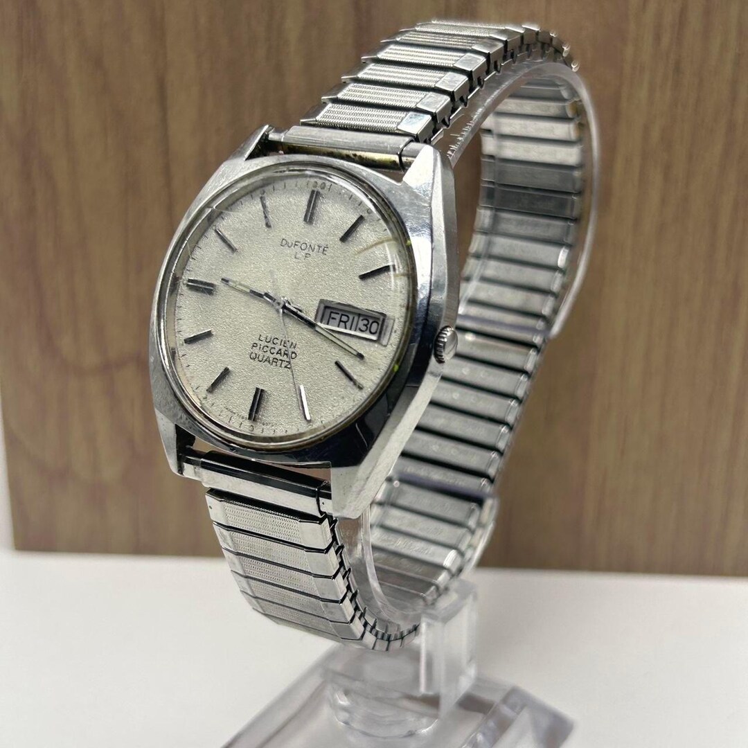 Vintage Dufonte Lucien Piccard Watch Day Date Stretch Band Automatic ...