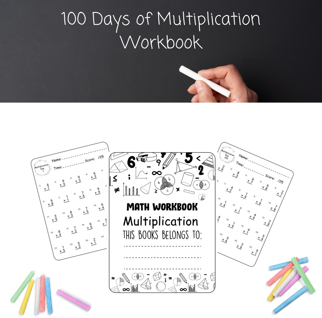 100 Days of Multiplication Workbook | Math Workbook | Multiplication ...