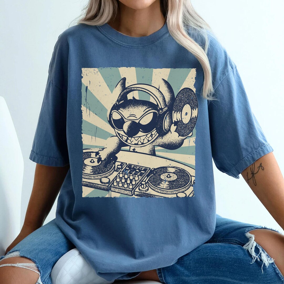 Disney Funny Lilo and Stitch DJ With Headphones T-shirt, Vintage Lilo ...