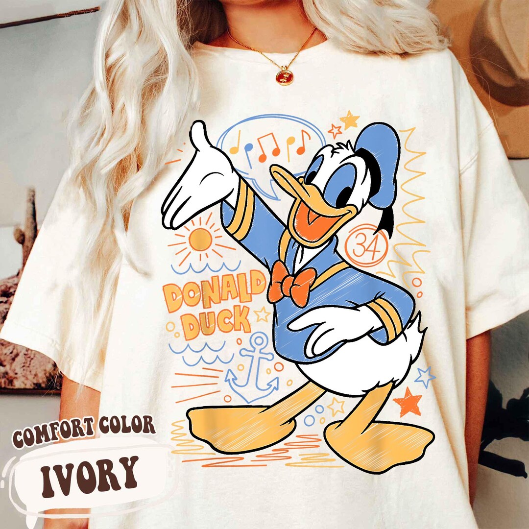 Disney Donald Duck Doodle T-shirt, Donald Scribble Style Tee, Disney ...