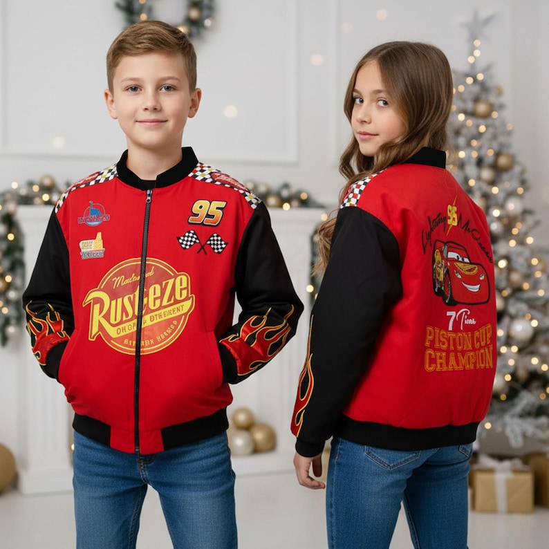 Disney Pixar Cars Lightning Mcqueen 3D Bomber Jacket, Rust-eze ...