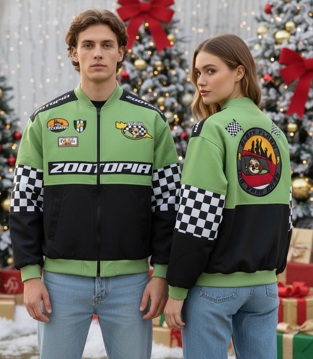 Disney Zootopia Flash Sloth Racing Baseball Jacket, Checker Pit Crew ...