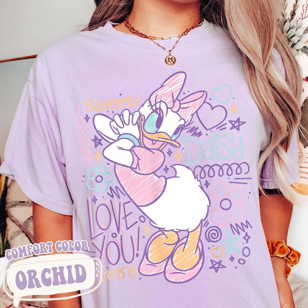 Disney Daisy Duck Doodle Art T-shirt, Vintage Daisy Tee, Daisy Duck ...