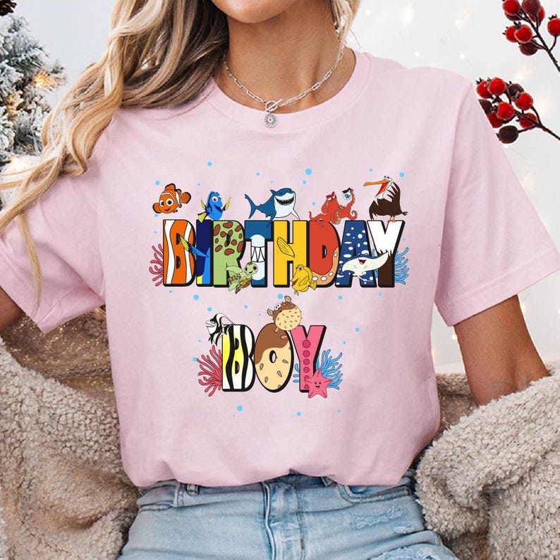 Custom Disney Finding Nemo Birthday T-shirt, Nemo Marlin Dory Bruce ...