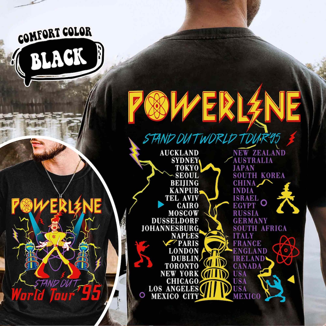 Two Sided Powerline Stand Out Tour Shirt, Disney Retro A Goofy Movie ...