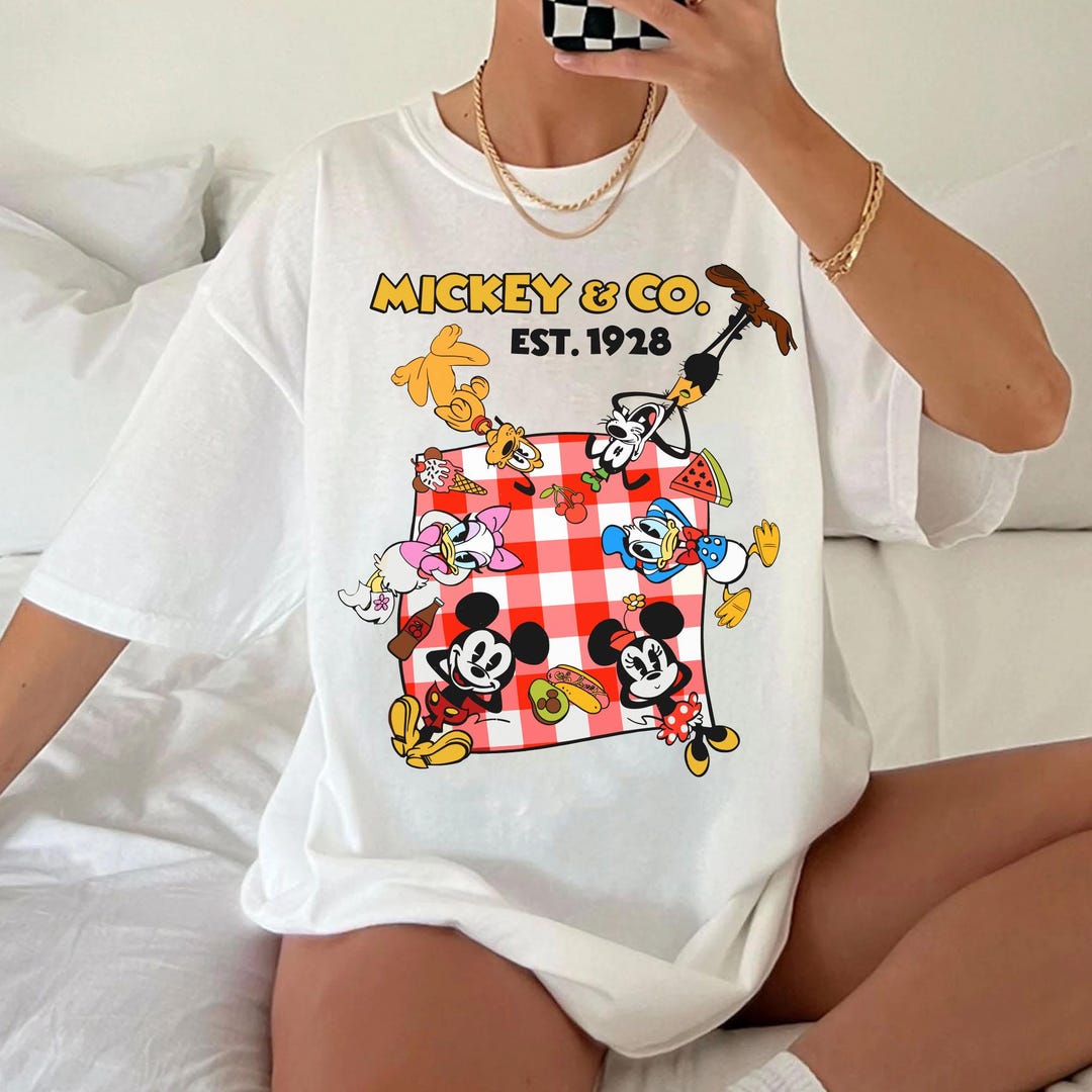 Vintage Disney Checkered Mickey Mouse and Friends T-shirt, Mickey Co ...