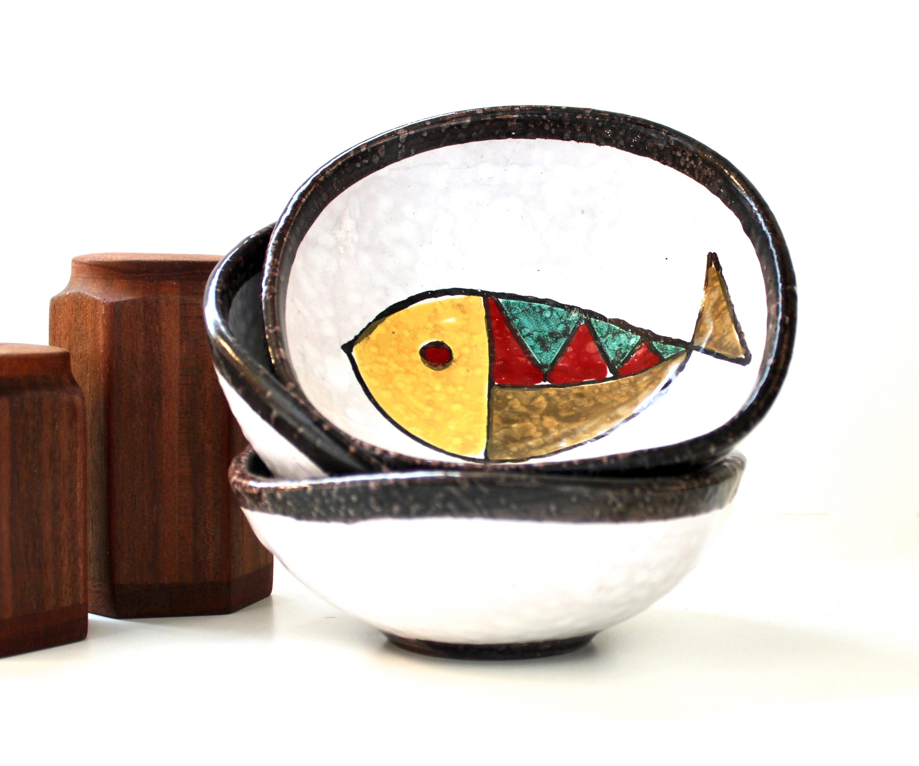 Vintage Mid Century Fish Lava Bowls Vintage Art Pottery - Etsy