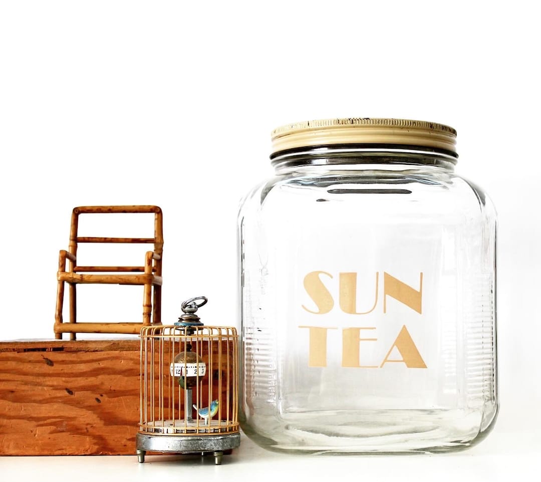 Vintage Glass Sun Tea Jar - Sun Tea - Vintage Kitchen - Antique Glass ...